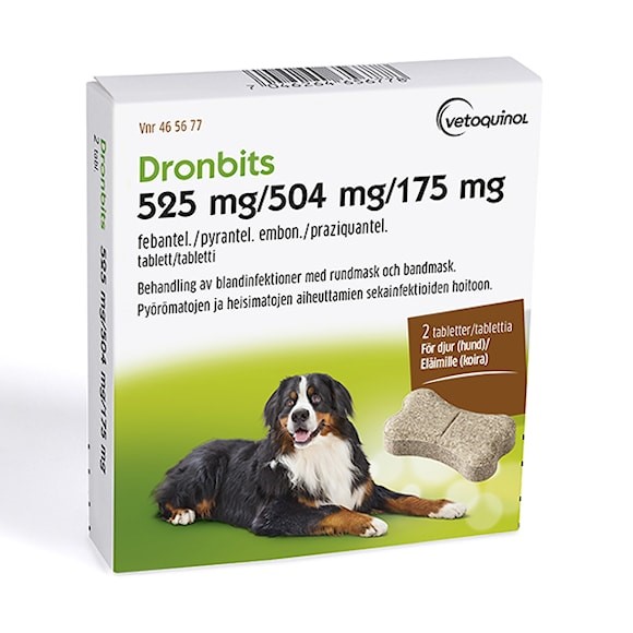 Dronbits, tablett 525 mg/504 mg/175 mg 2 tabletter | Vetapotek