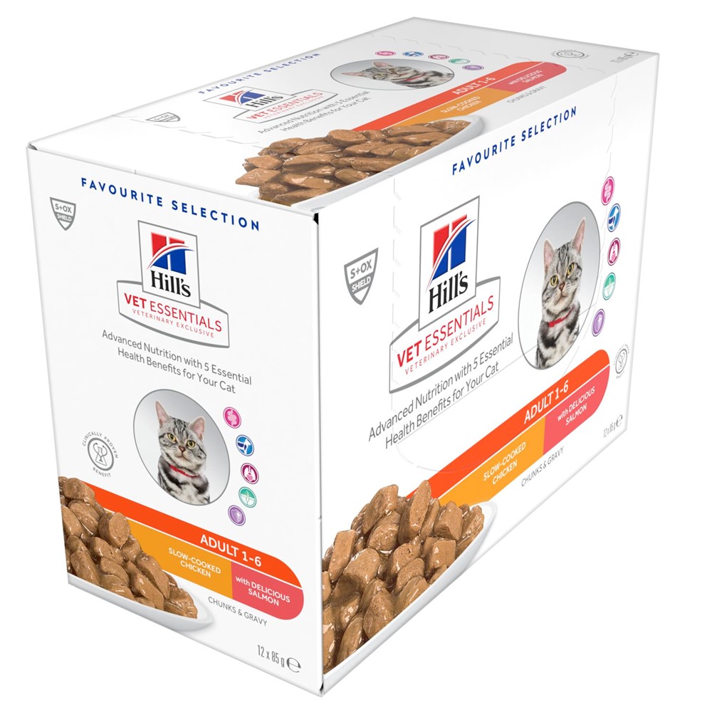 Hill's Vet Essentials Feline Adult Chicken & Salmon 12x85 ... | Vetapotek